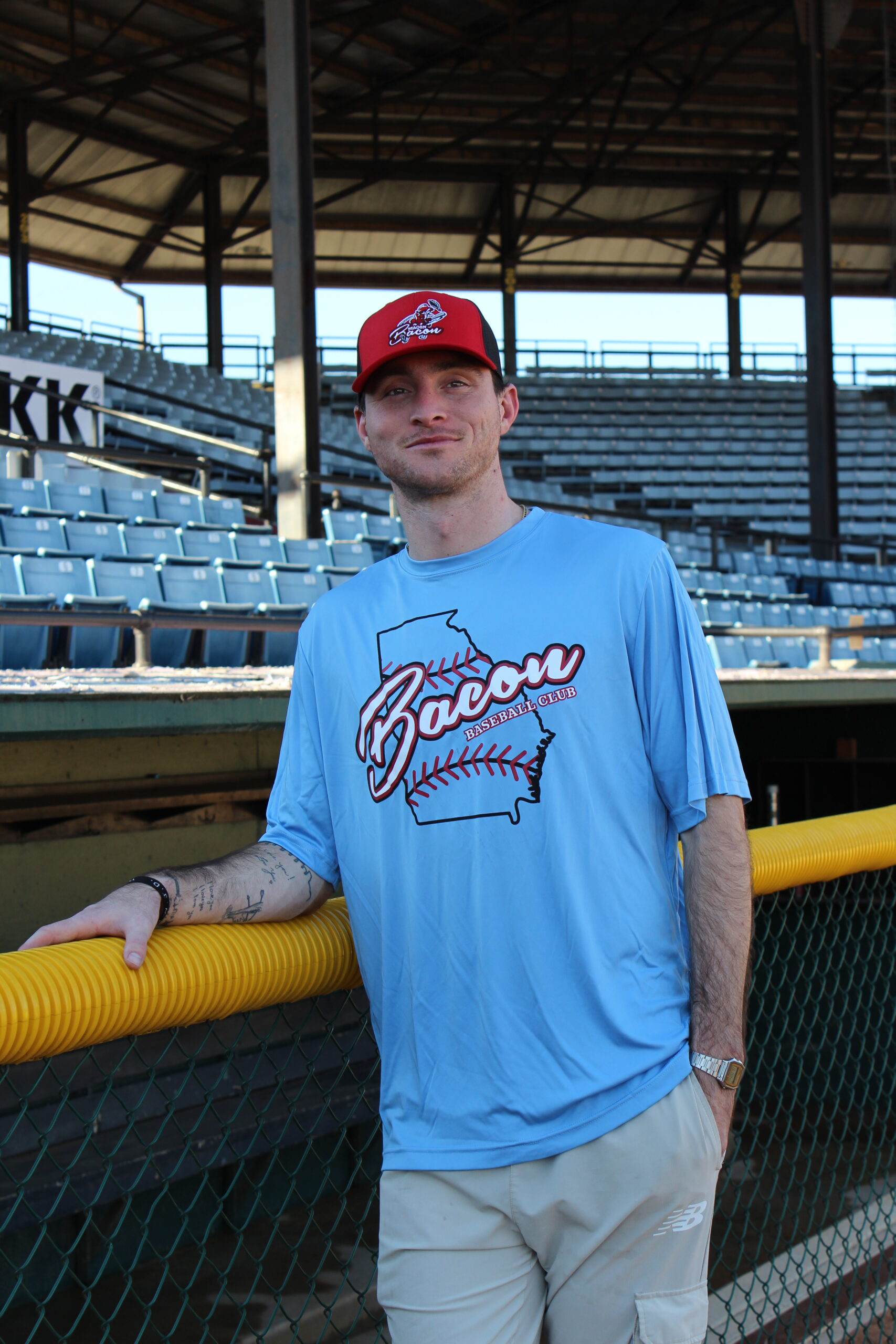 Georgia Bacon Baseball Dri-Fit T-Shirt - Macon Bacon